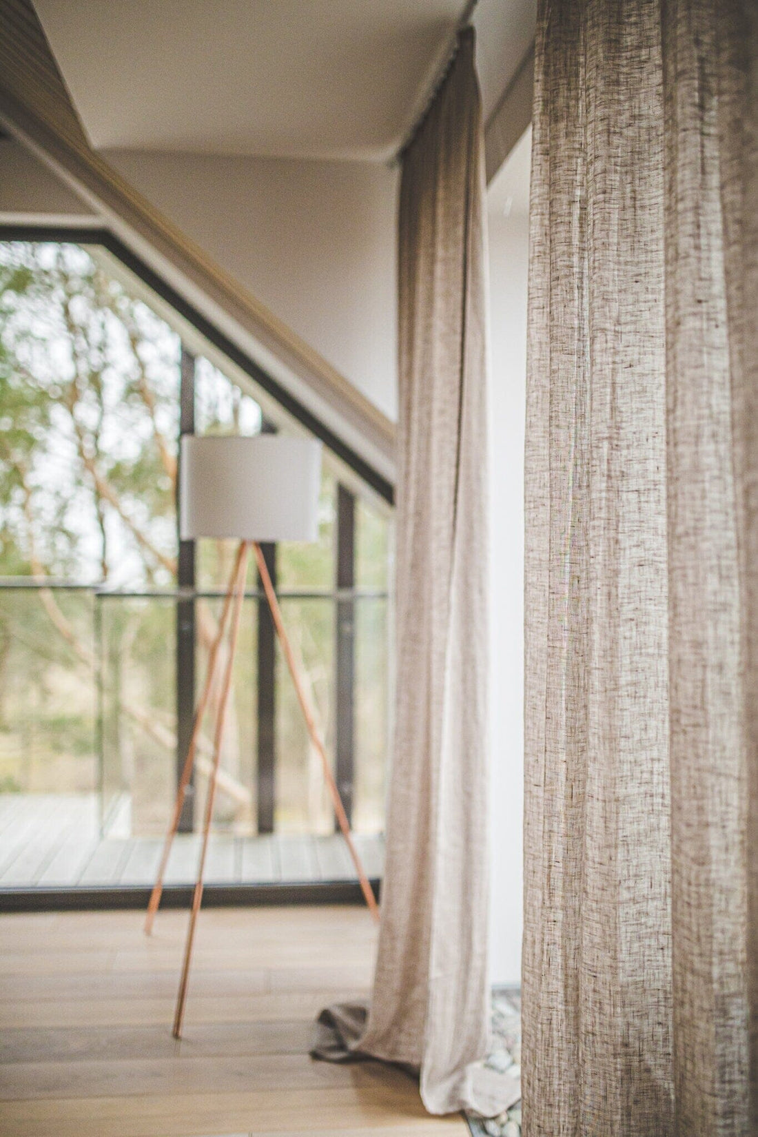 Linen See-Through Day Curtain with Ripple Fold – Old Linen Mill